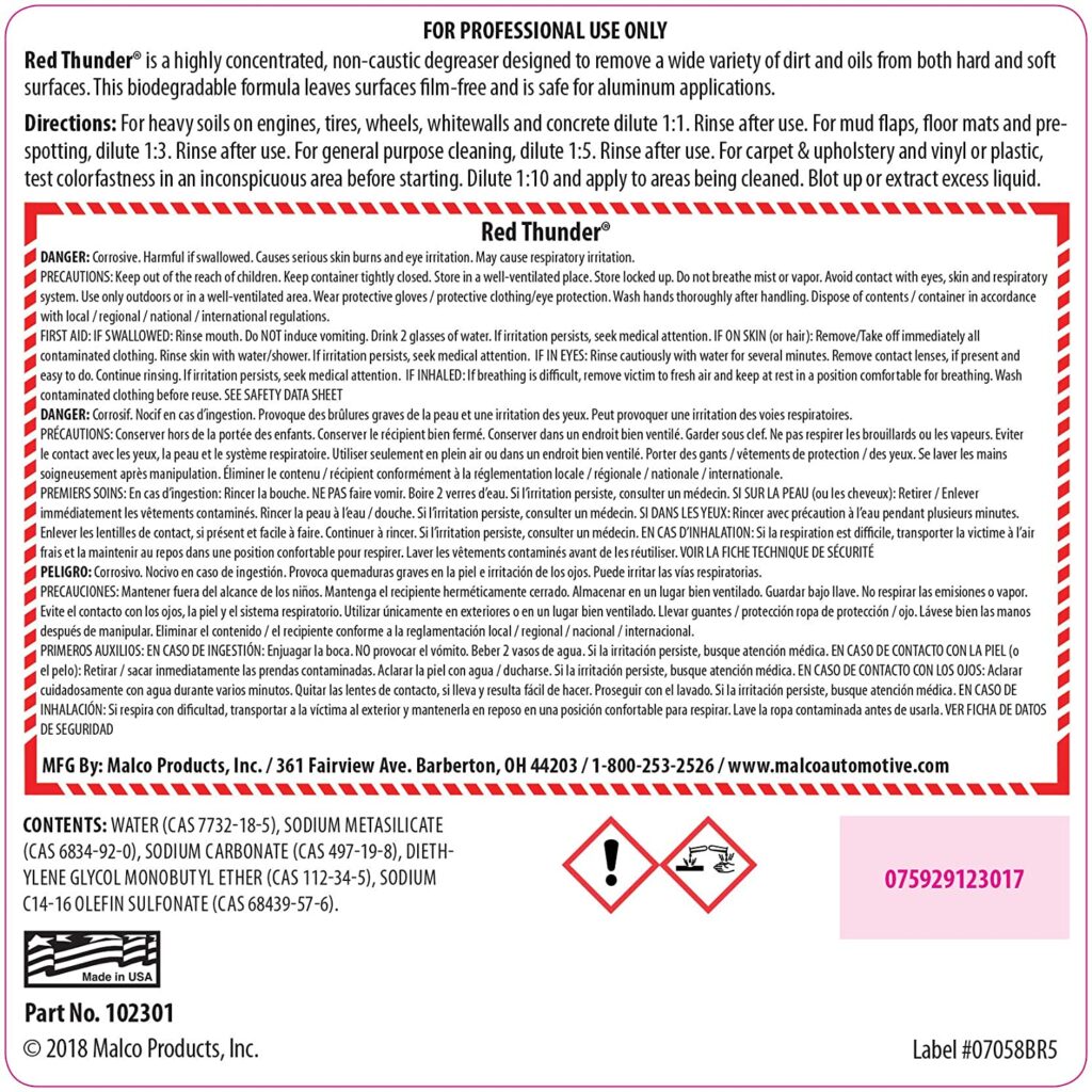 Buy Malco Red Thunder - Affordable Multi Purpose Cleaner and Degreaser ...